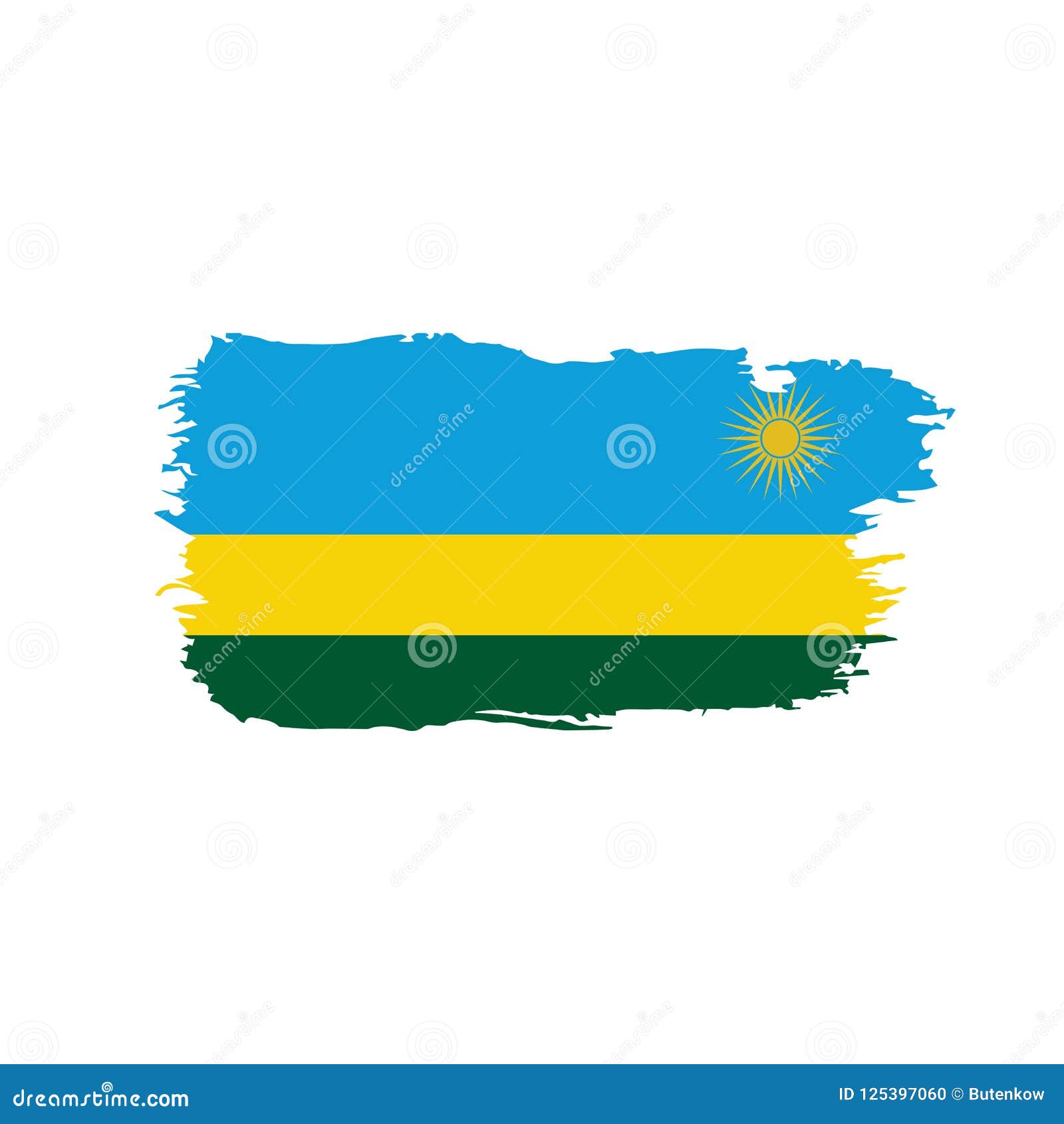 Bandera De Rwanda, Ejemplo Del Vector Ilustración del Vector ...