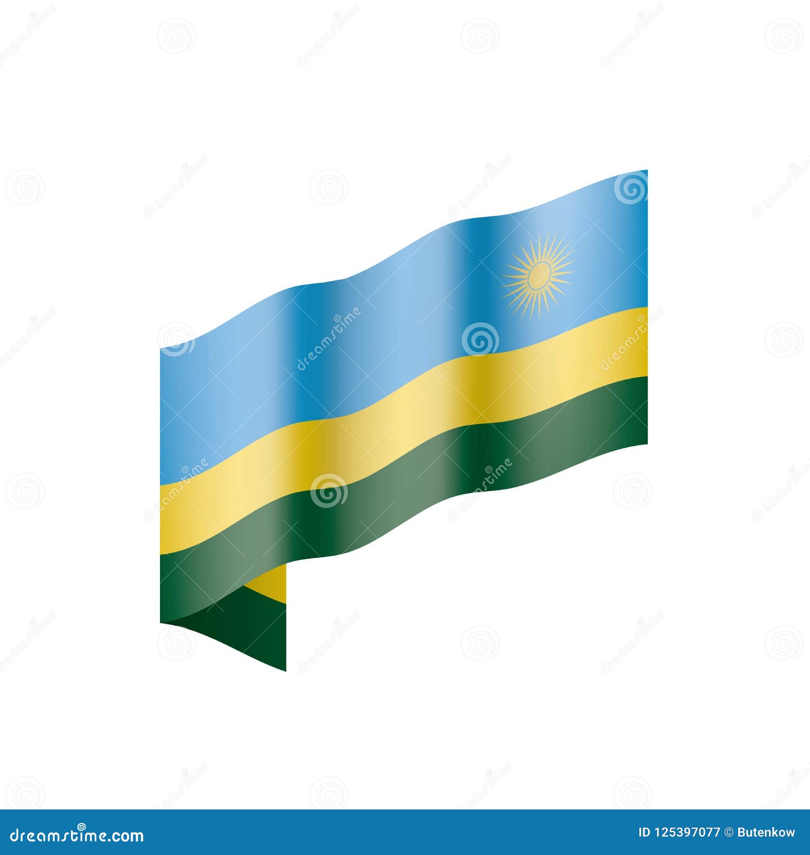 Bandera De Rwanda, Ejemplo Del Vector Ilustración del Vector ...
