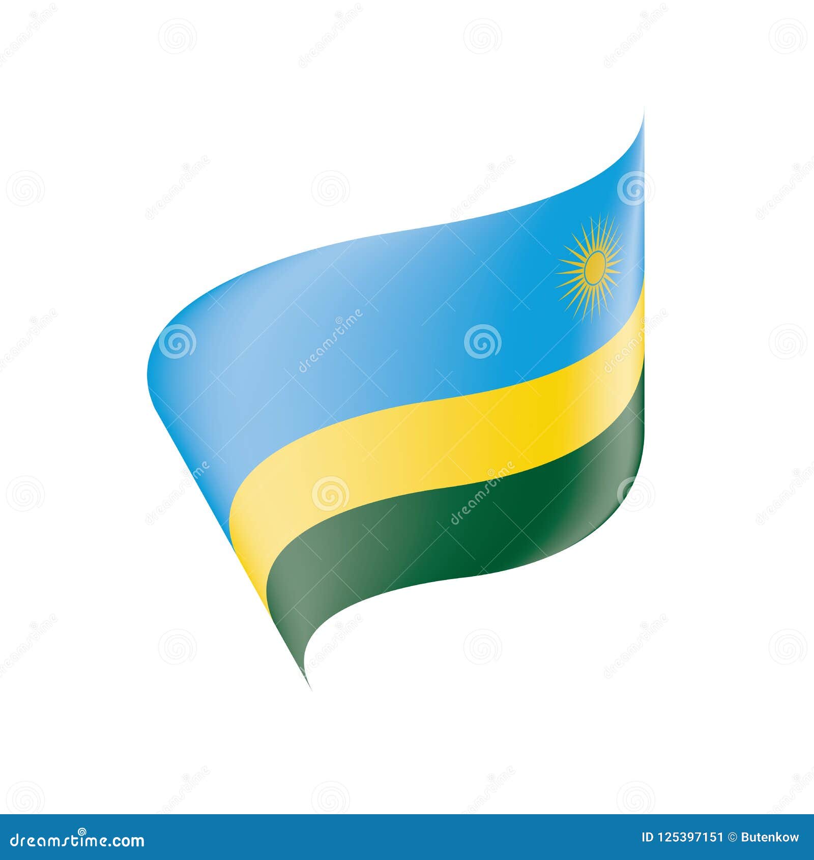 Bandera De Rwanda, Ejemplo Del Vector Ilustración del Vector ...