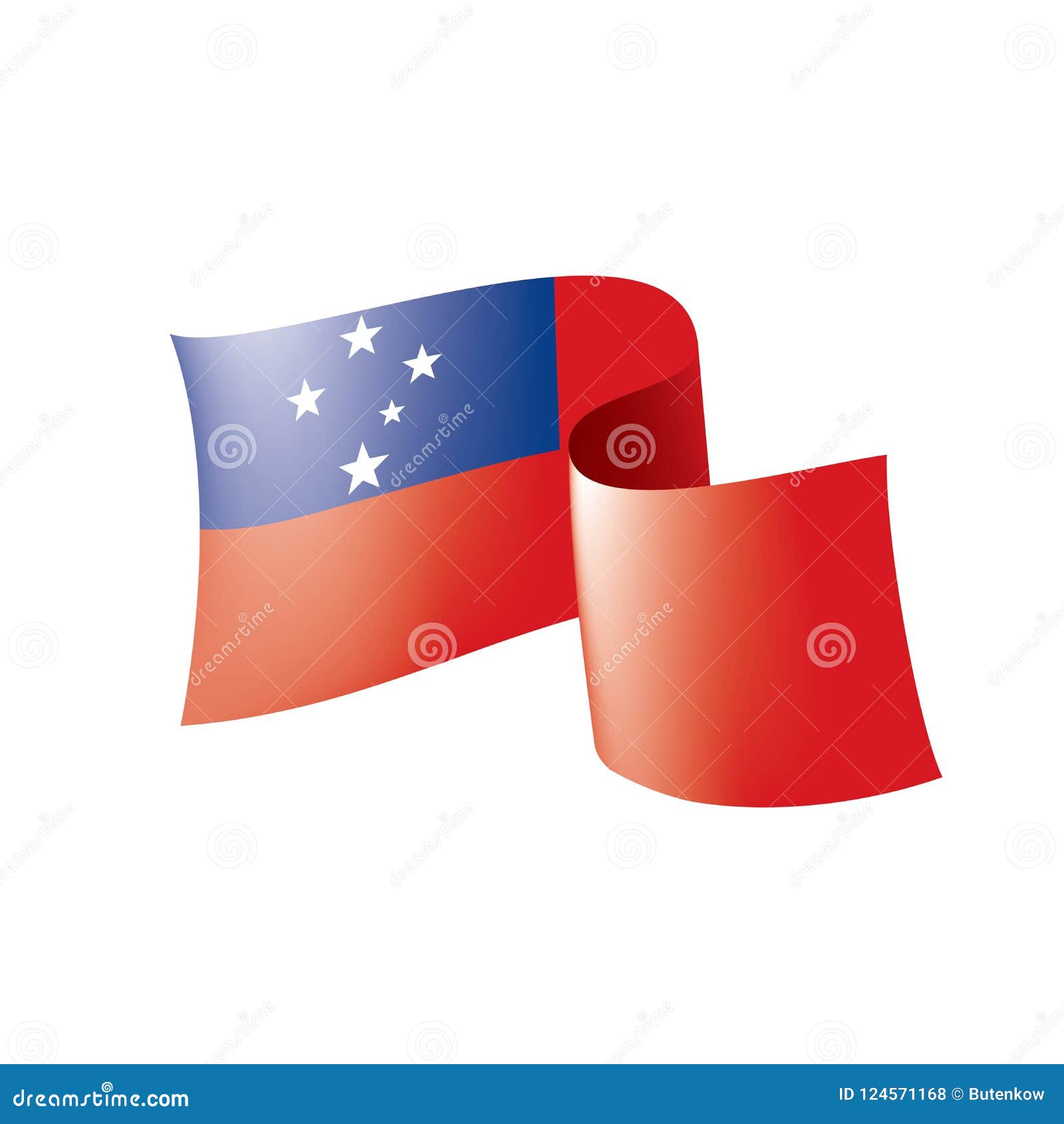 Bandera De Samoa, Ejemplo En Un Fondo Blanco Stock de ilustración ...
