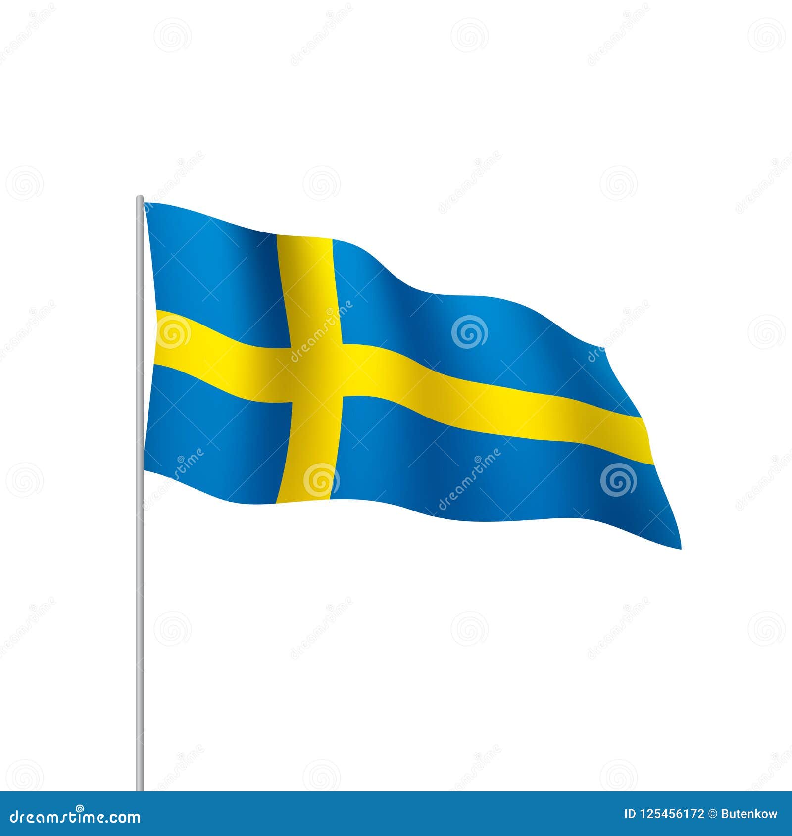 Bandera De Suecia, Ejemplo Del Vector Ilustración del Vector ...