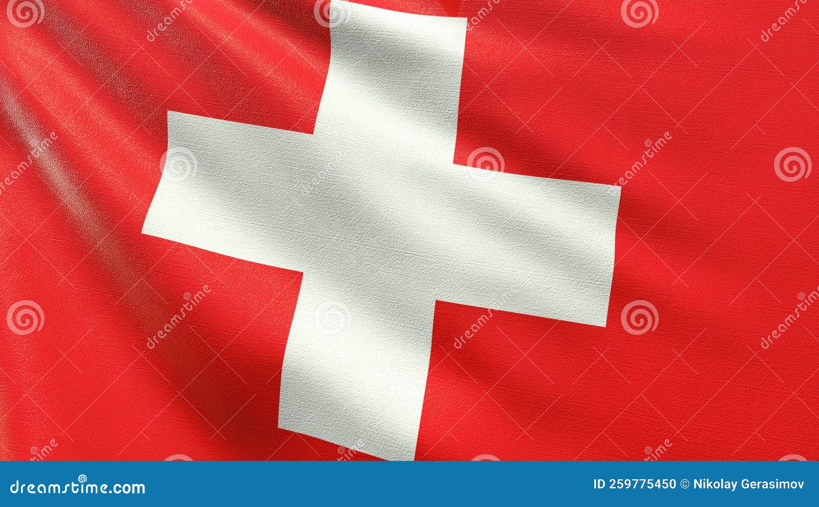 Bandera De Suiza Ondeando En El Viento 3drendering Stock de ilustración ...