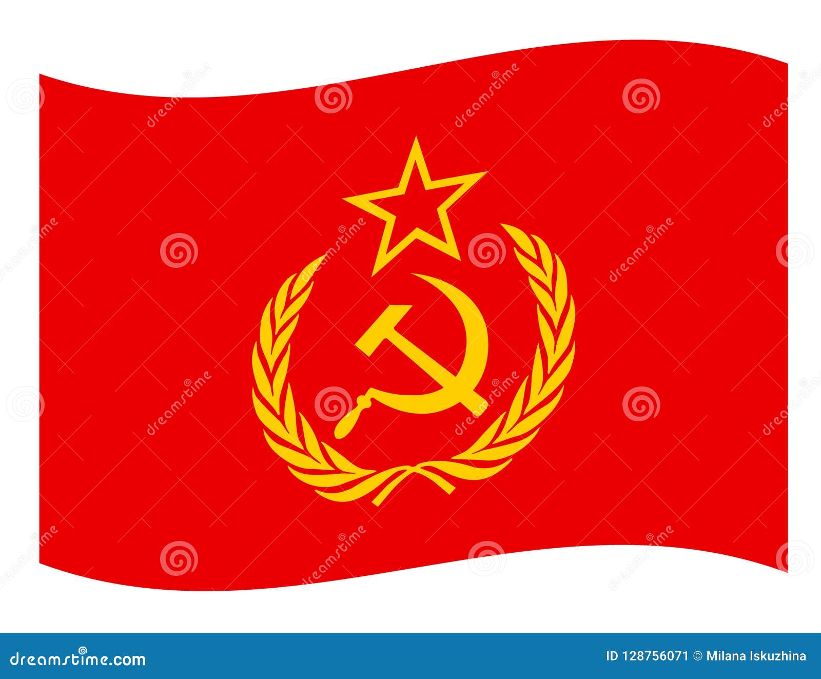 Bandera de URSS ilustración del vector. Ilustración de modelo - 128756071