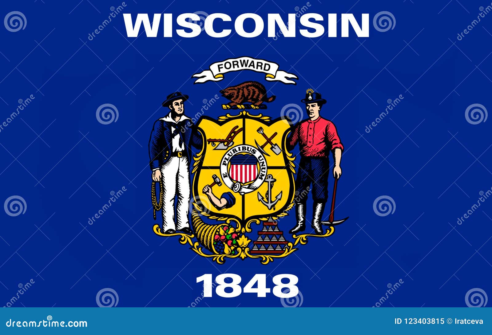 Bandera De Wisconsin, Los E.E.U.U. Imagen de archivo - Imagen de ...