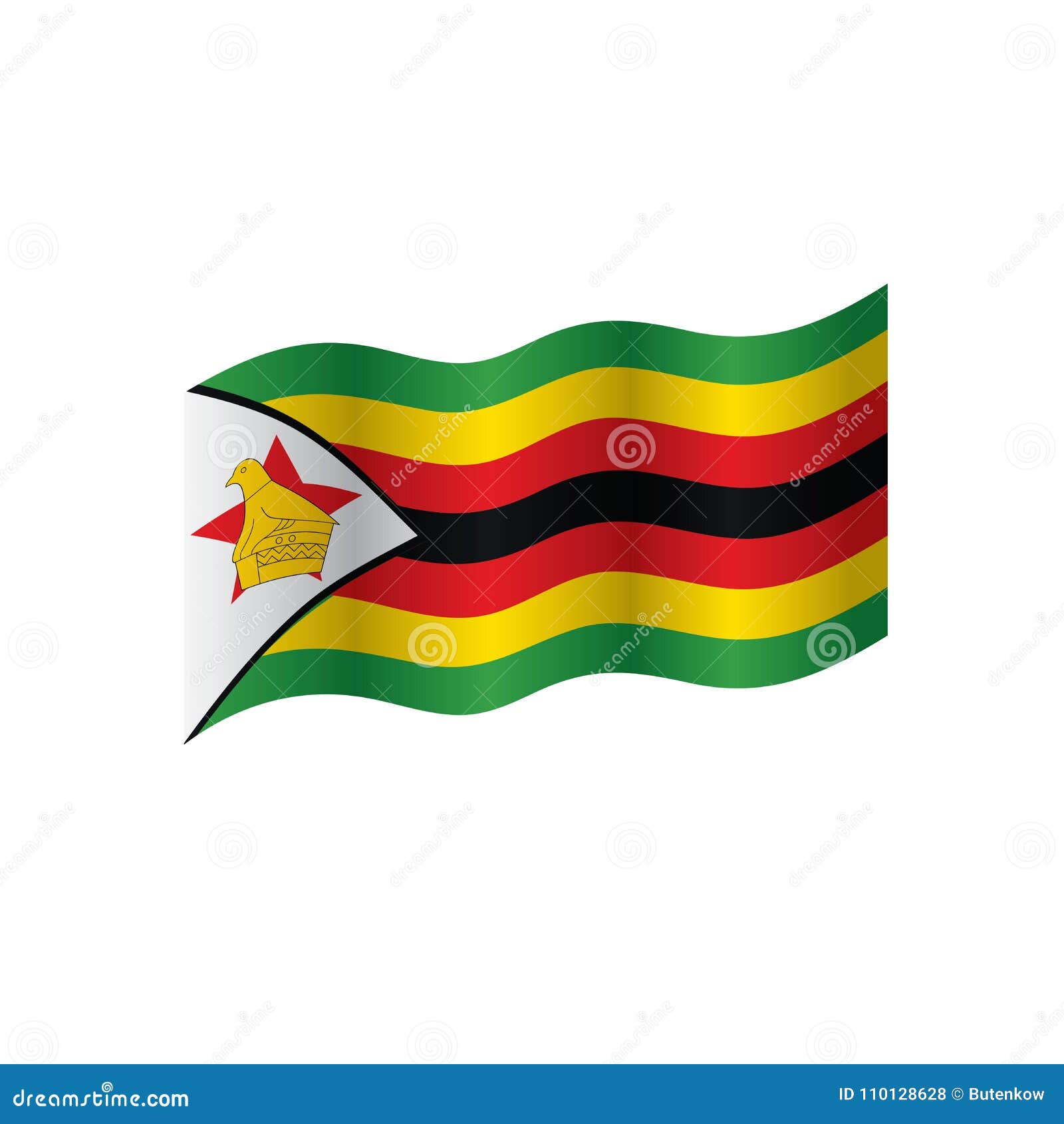 Bandera De Zimbabwe, Ejemplo Del Vector Ilustración del Vector ...