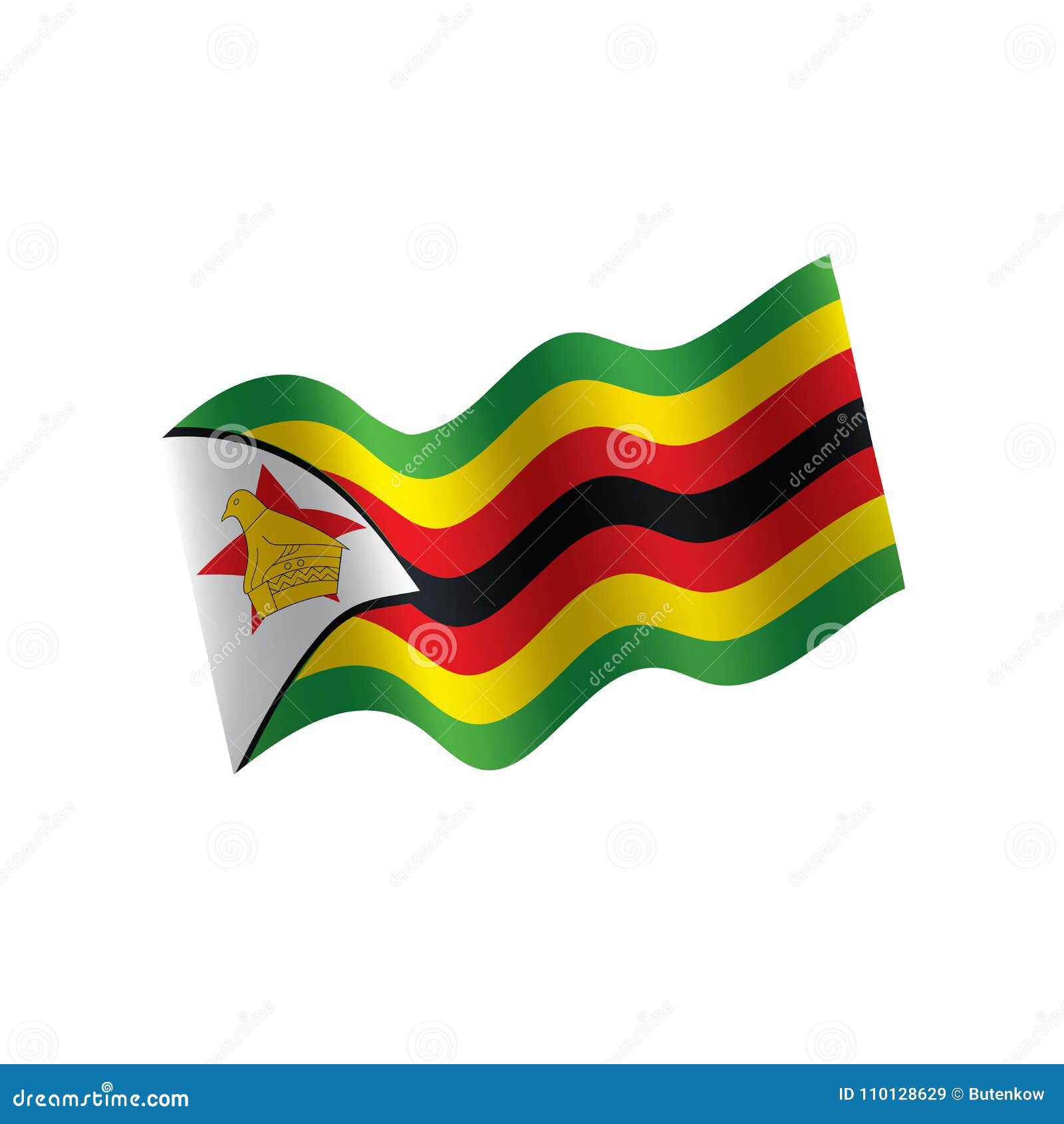 Bandera De Zimbabwe, Ejemplo Del Vector Ilustración del Vector ...