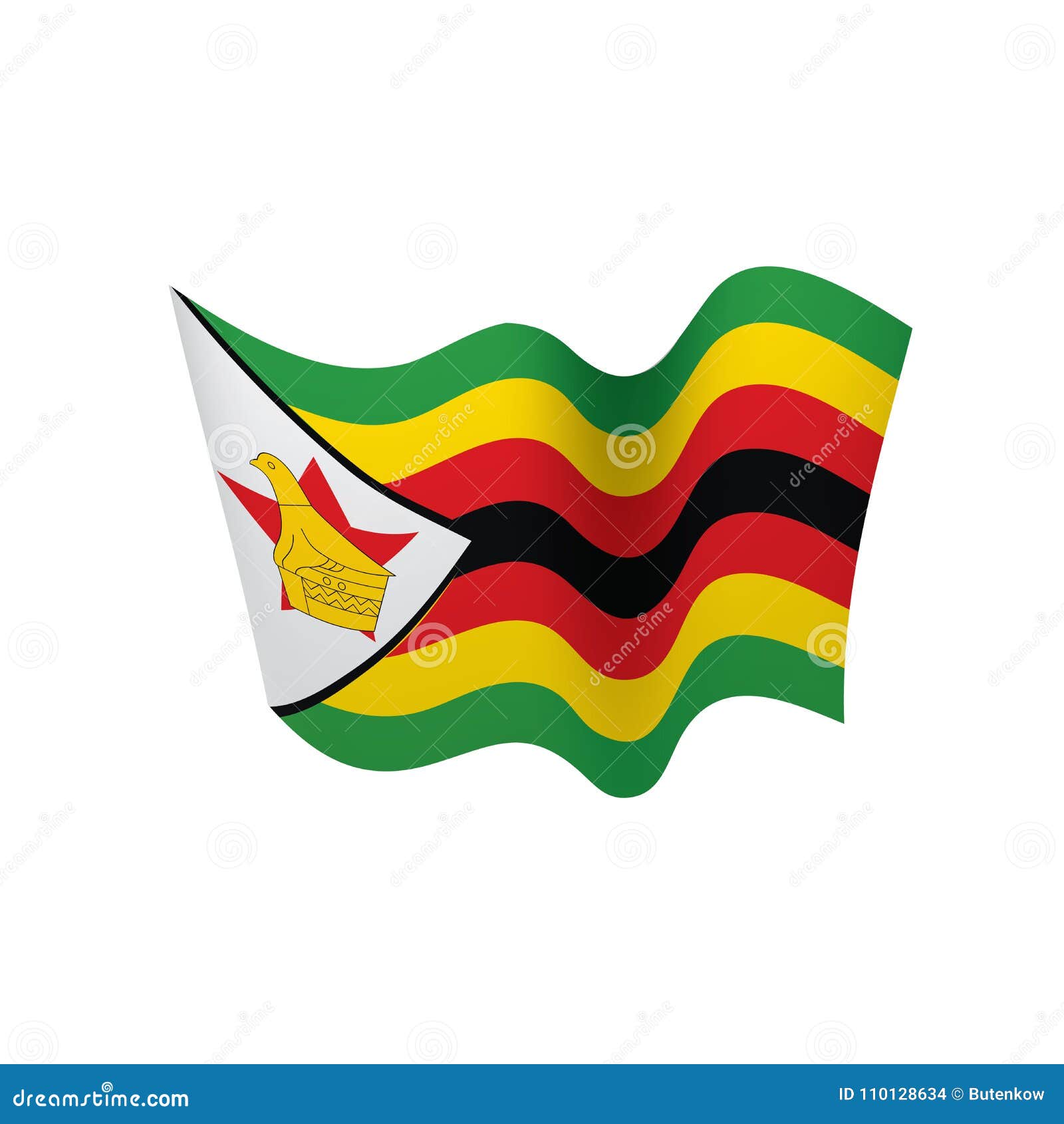 Bandera De Zimbabwe, Ejemplo Del Vector Ilustración del Vector ...