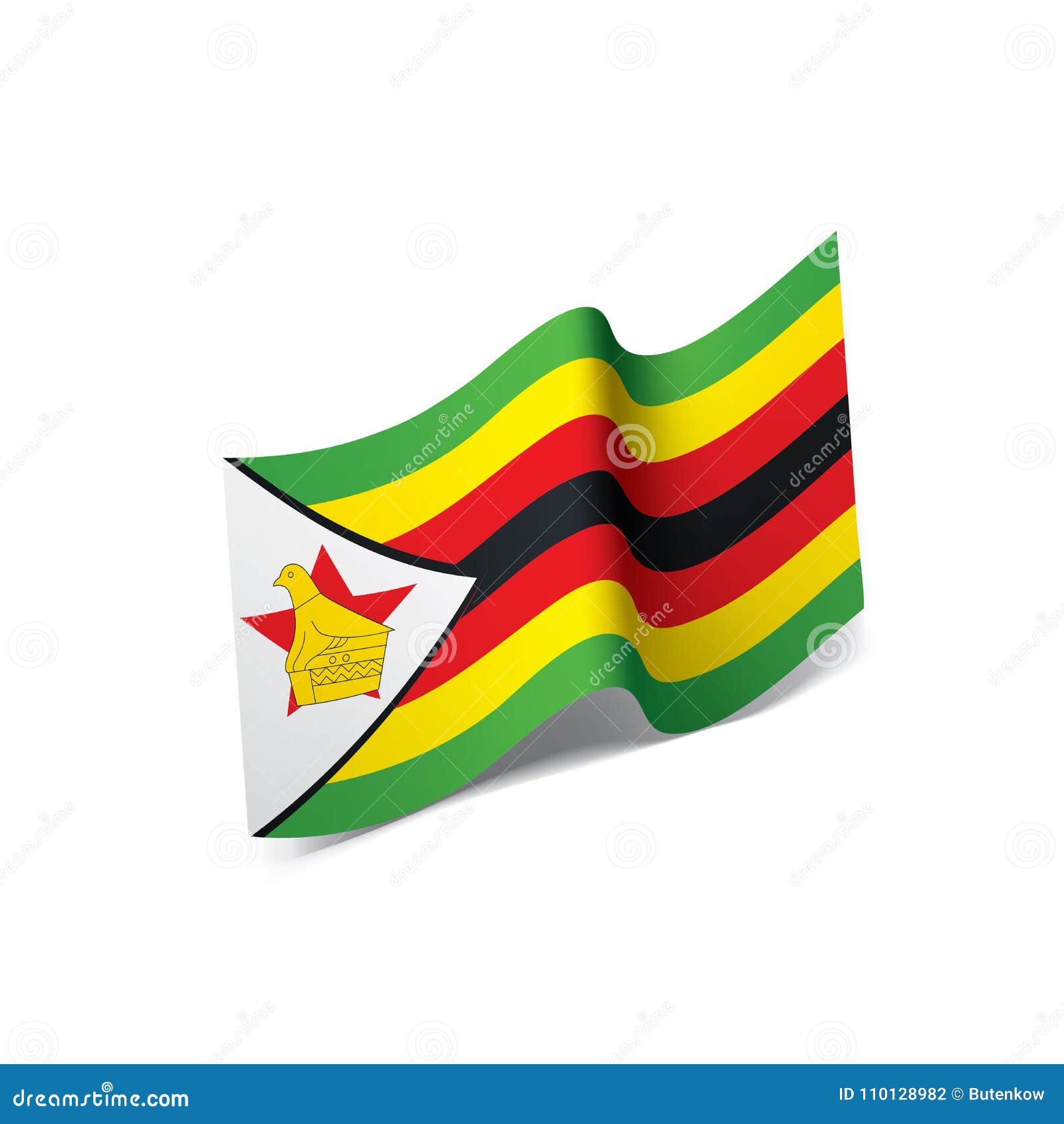 Bandera De Zimbabwe, Ejemplo Del Vector Ilustración del Vector ...