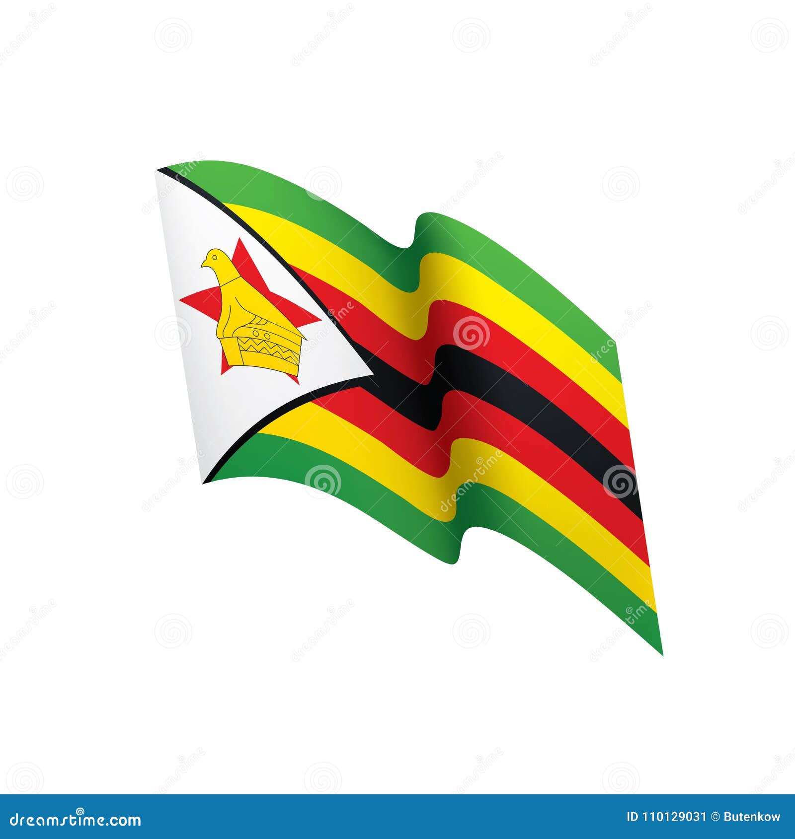 Bandera De Zimbabwe, Ejemplo Del Vector Ilustración del Vector ...