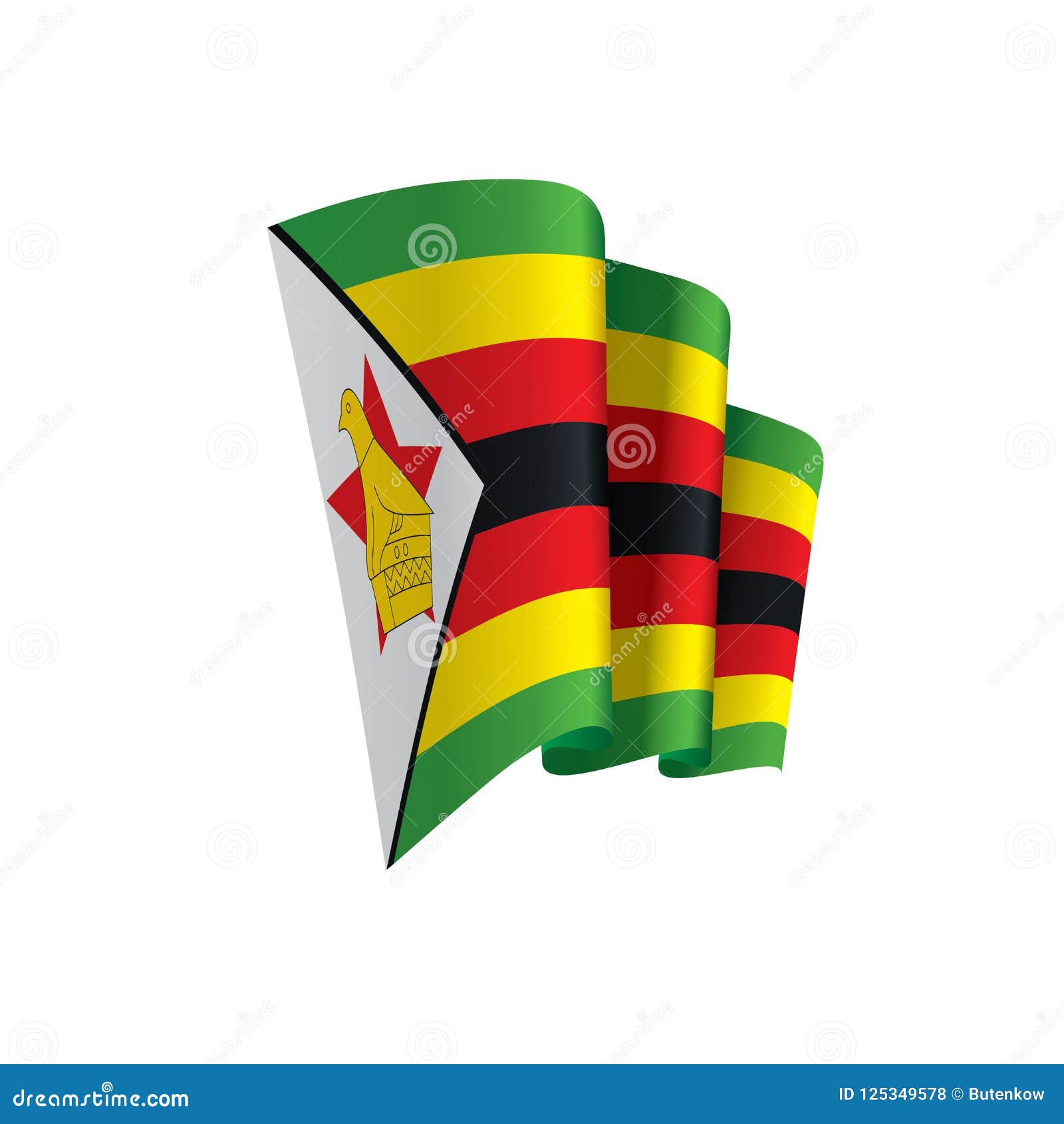 Bandera De Zimbabwe, Ejemplo Del Vector Ilustración del Vector ...
