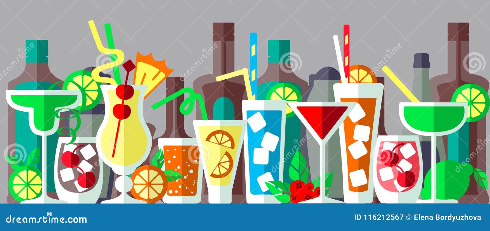 Bandera Del Cóctel Del Alcohol Ilustración del Vector - Ilustración de ...