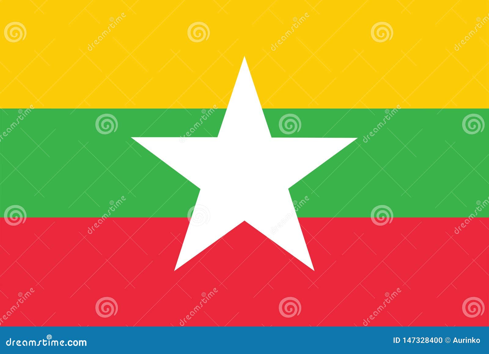 Bandera Del Ejemplo Del Vector De Birmania Myanmar Ilustración del ...