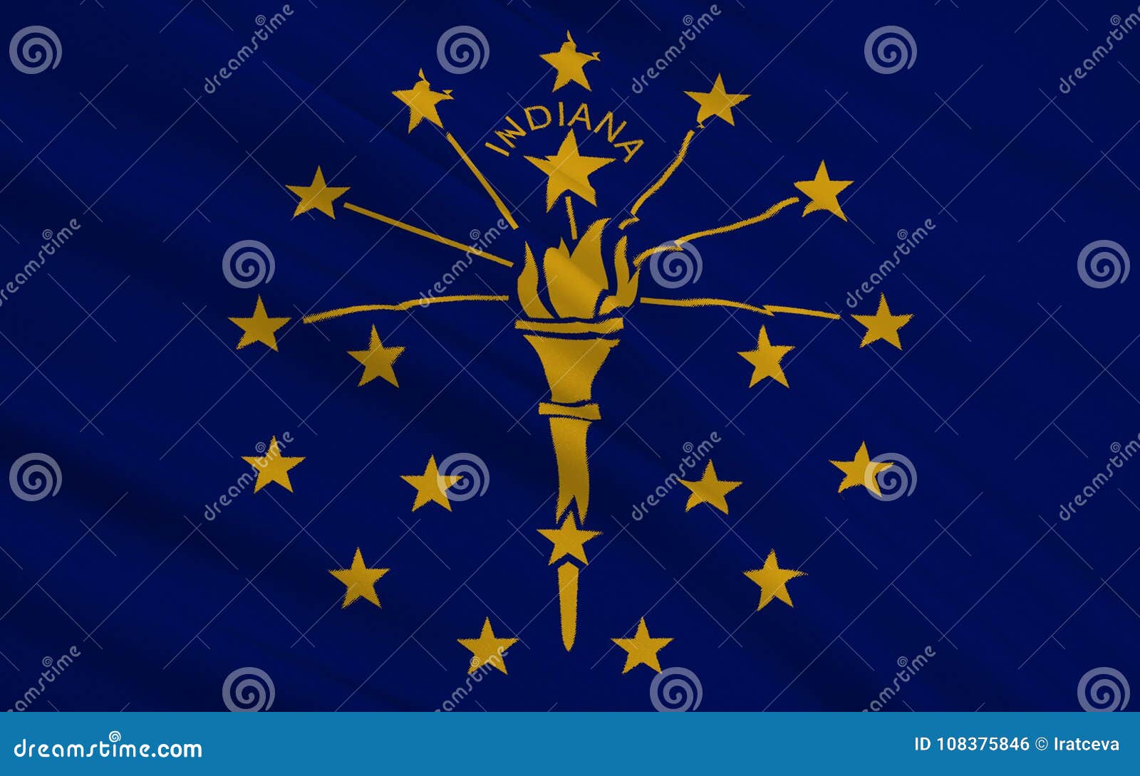 Bandera Del Estado De Indiana Stock de ilustración - Ilustración de ...