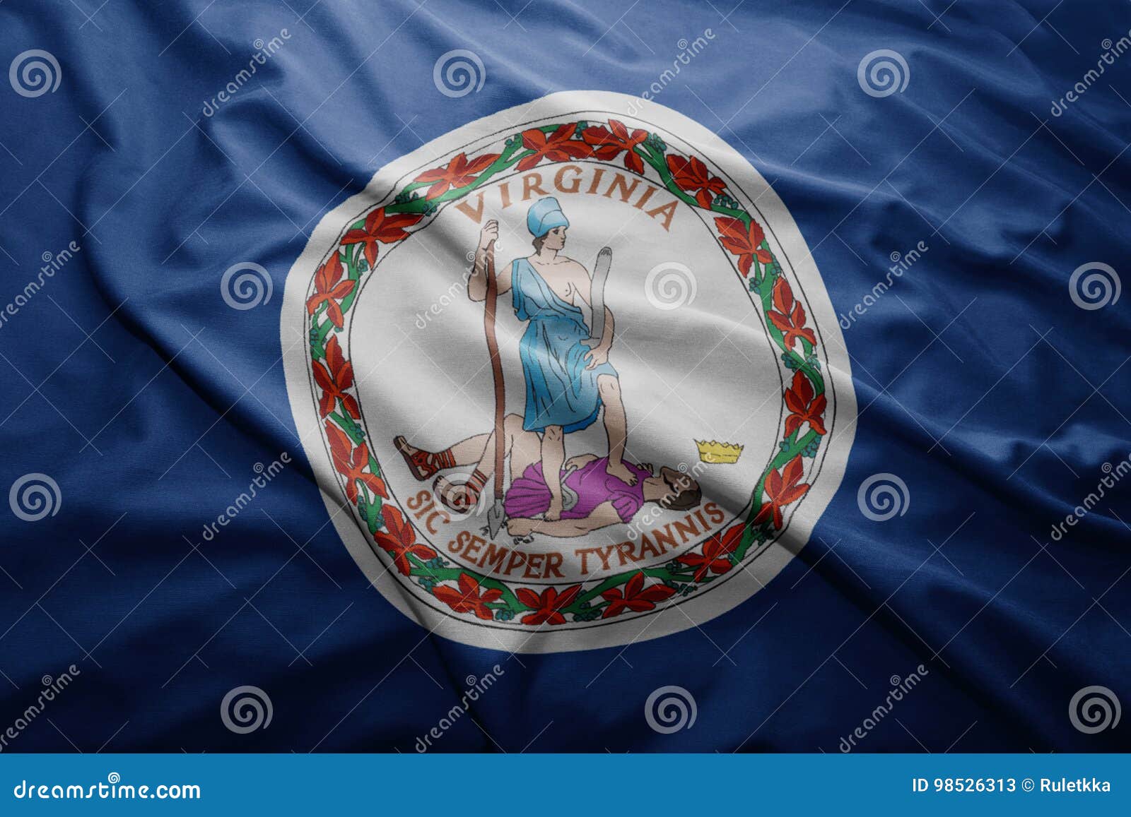 Bandera Del Estado De Virginia Imagen de archivo - Imagen de oriente ...