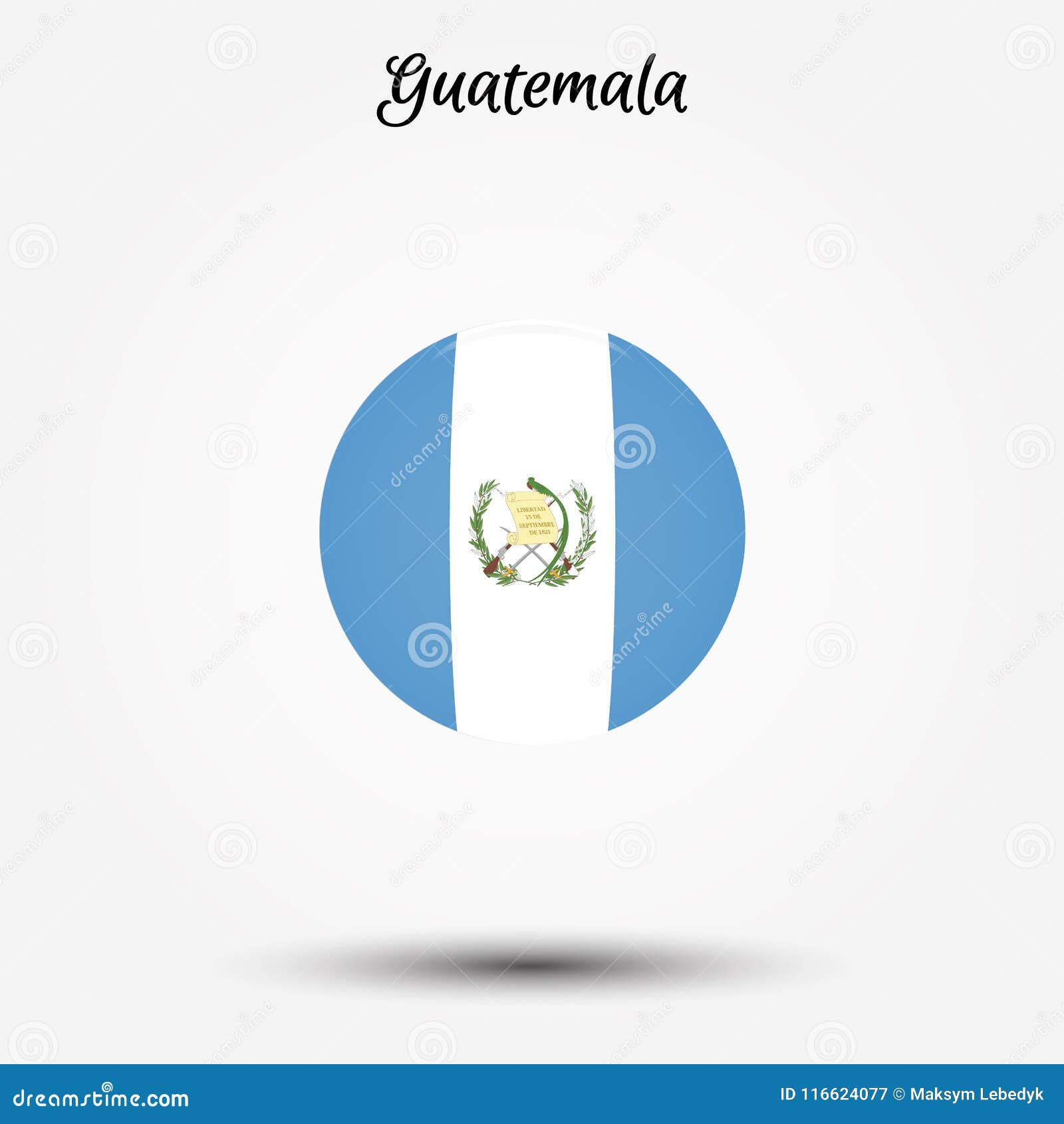 Bandera Del Icono De Guatemala Stock de ilustración - Ilustración de ...