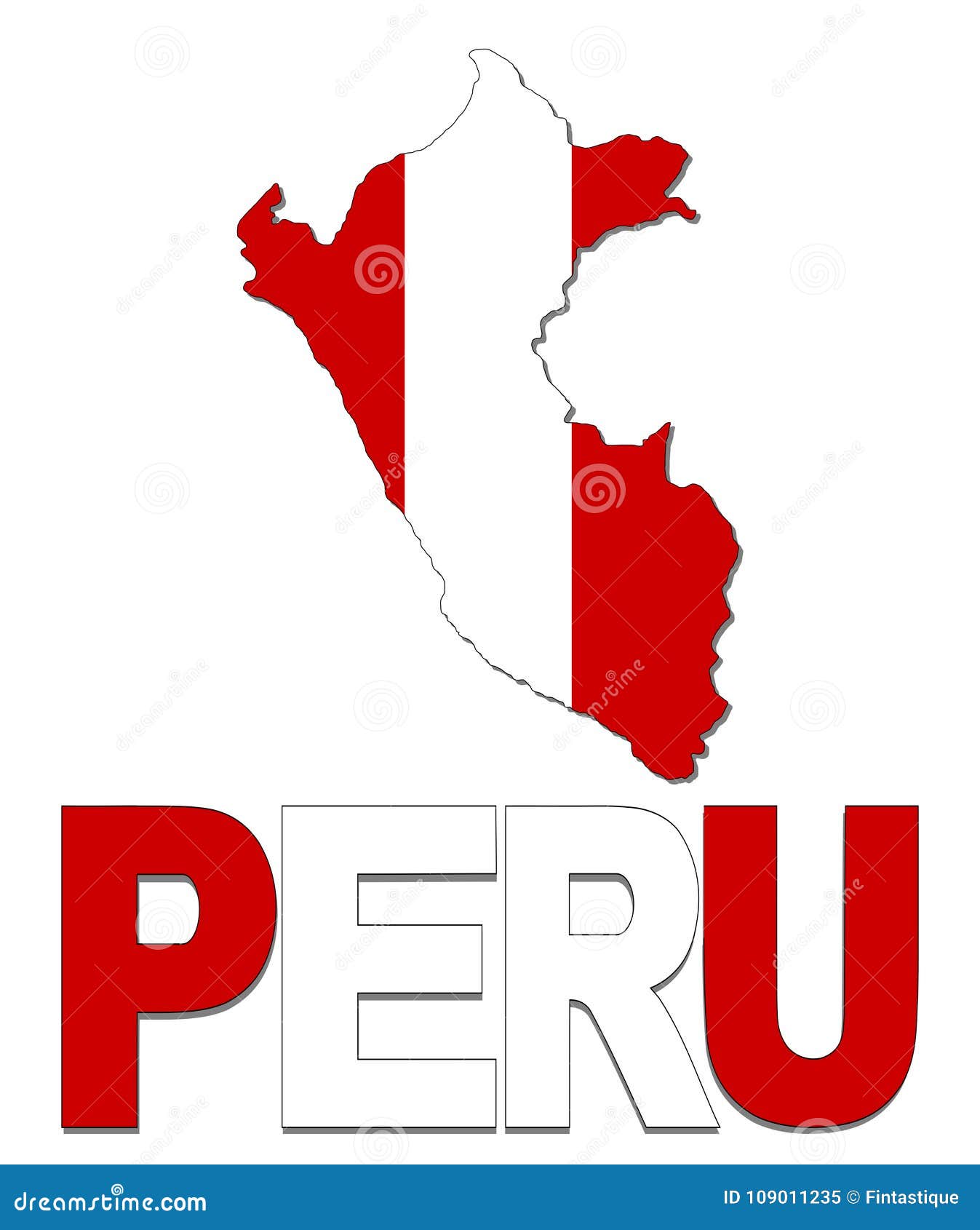 Bandera Del Mapa De Perú Y Ejemplo Del Texto Stock de ilustración ...