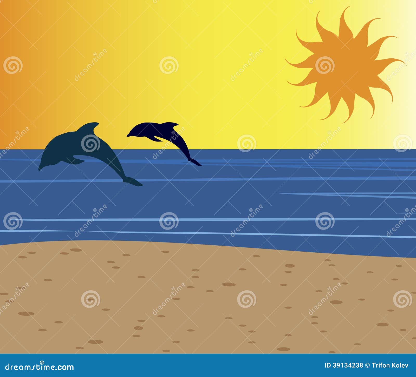 Bandera del mar ilustración del vector. Ilustración de orilla - 39134238