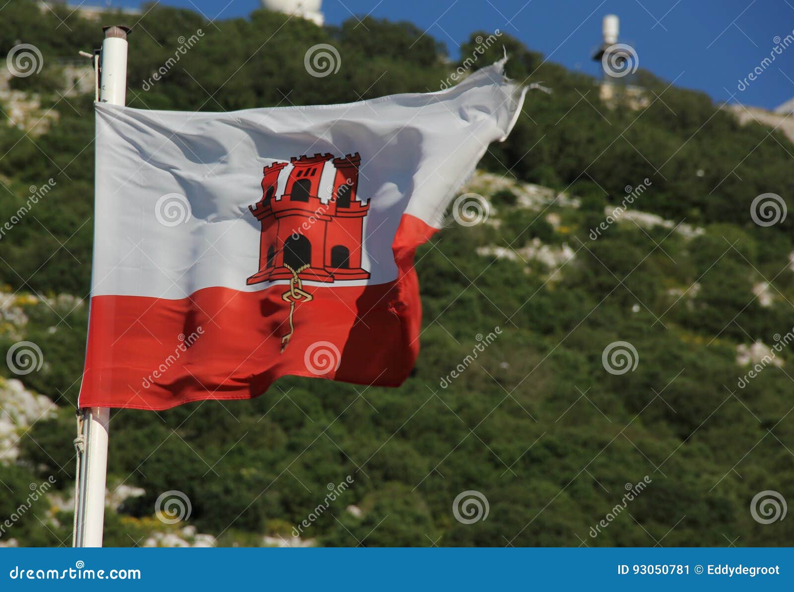 Bandera Gibraltar imagen de archivo. Imagen de emblema - 93050781