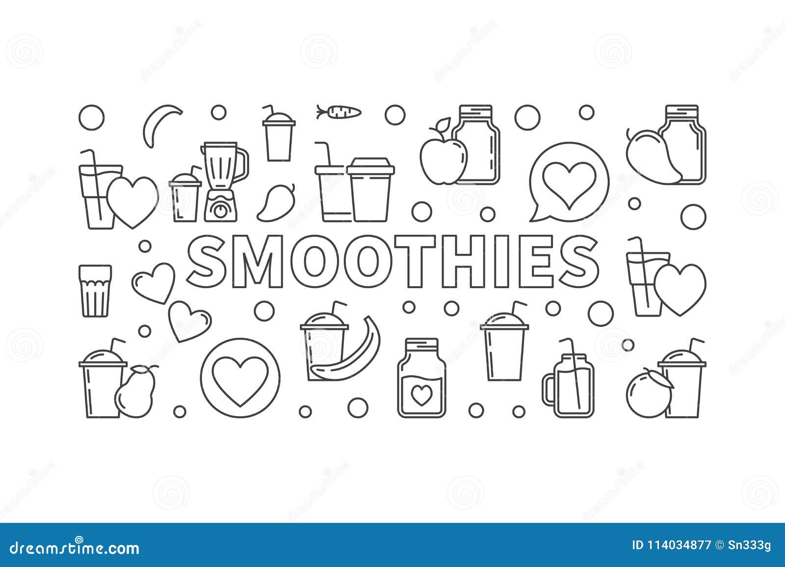 Bandera Horizontal Linear Del Concepto Del Vector De Los Smoothies ...