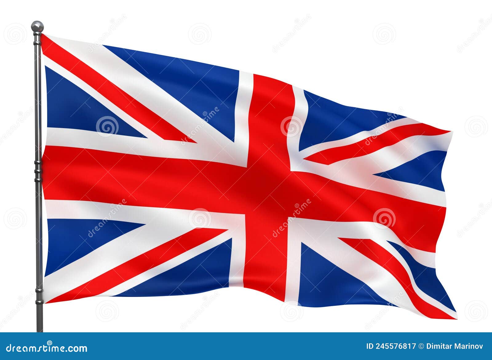 Bandera inglesa stock de ilustración. Ilustración de asta - 245576817