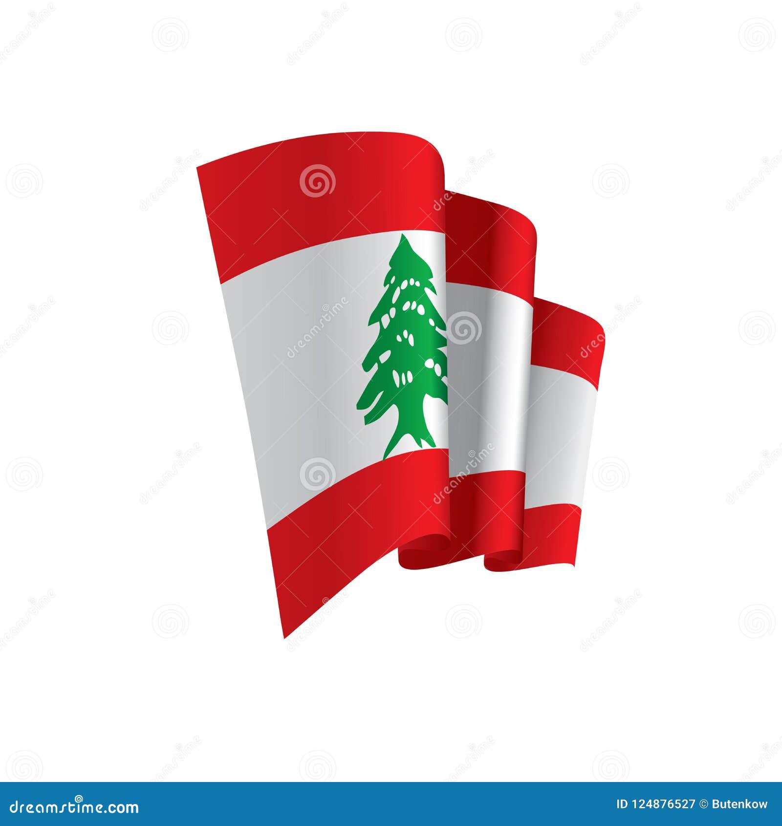 Bandera libanesa, ejemplo stock de ilustración. Ilustración de ondulado ...