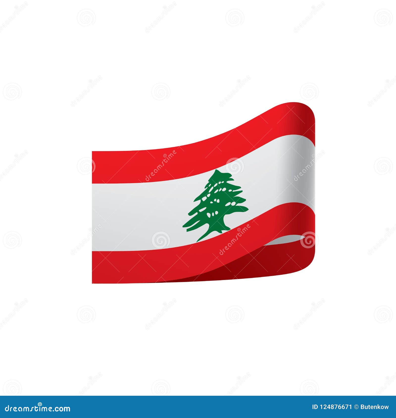 Bandera libanesa, ejemplo stock de ilustración. Ilustración de onda ...