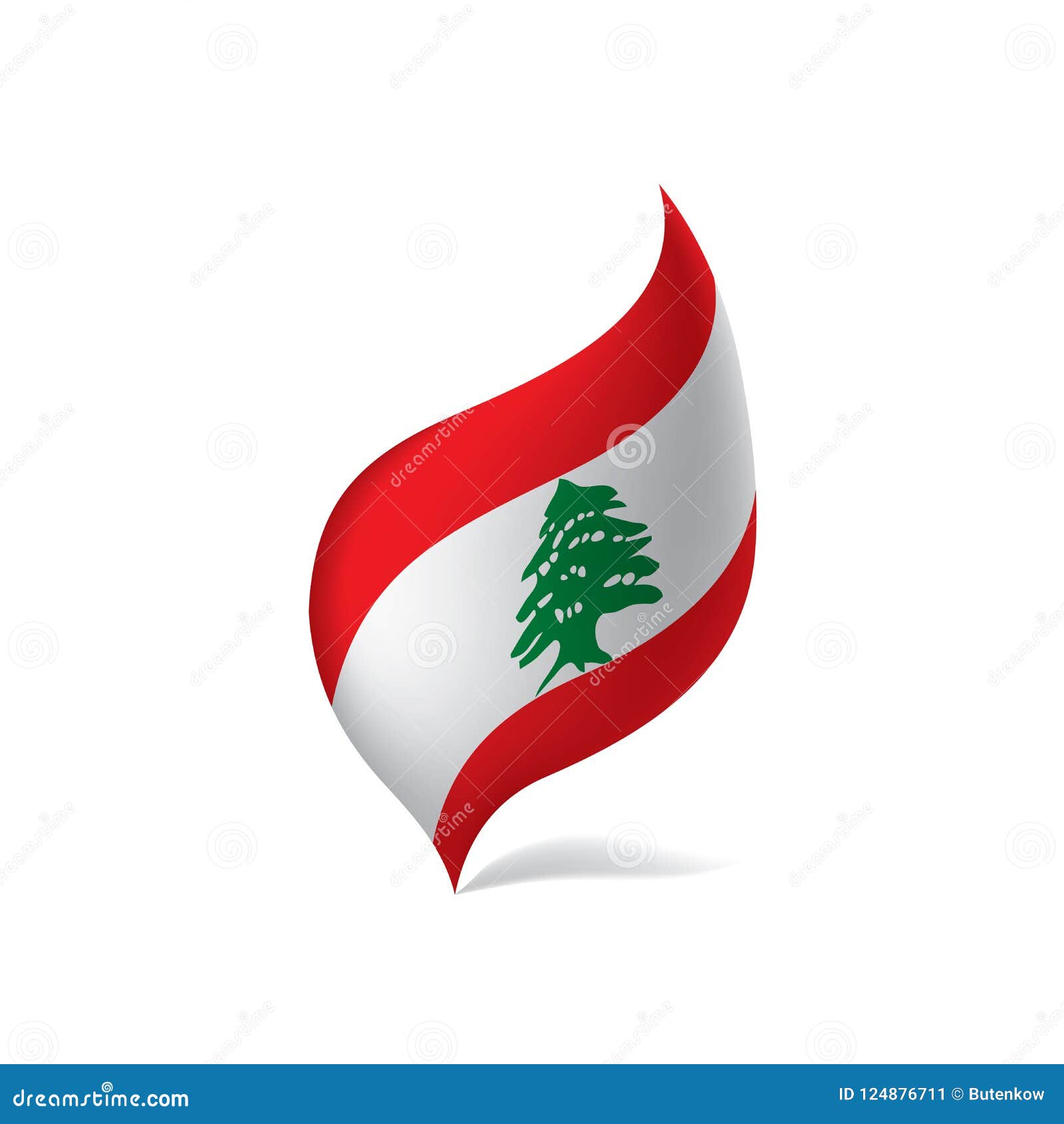 Bandera libanesa, ejemplo stock de ilustración. Ilustración de venda ...
