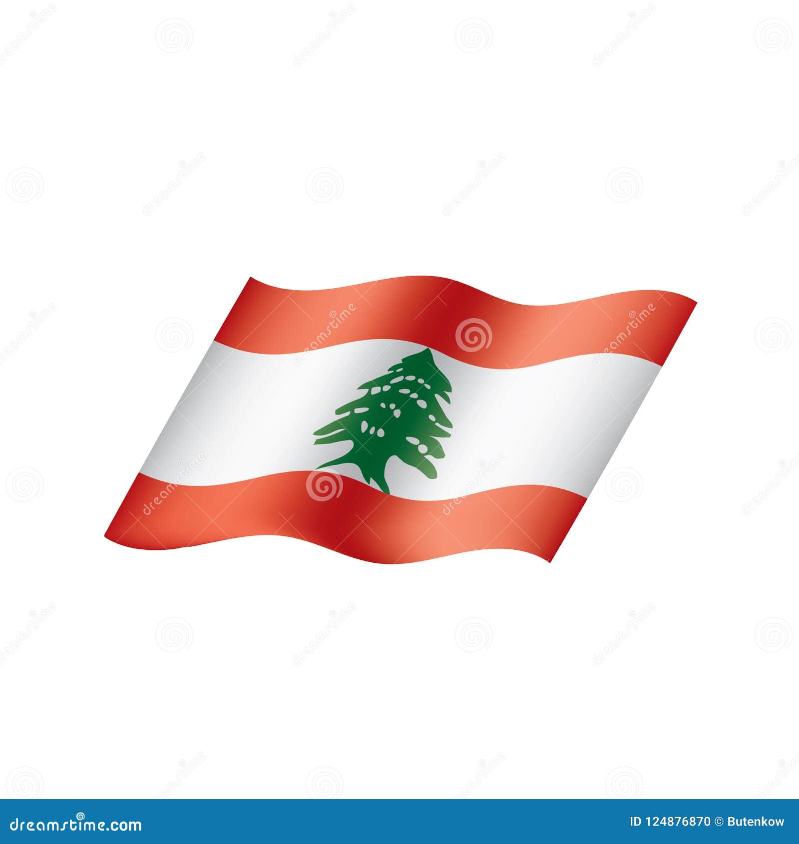 Bandera libanesa, ejemplo stock de ilustración. Ilustración de ondulado ...