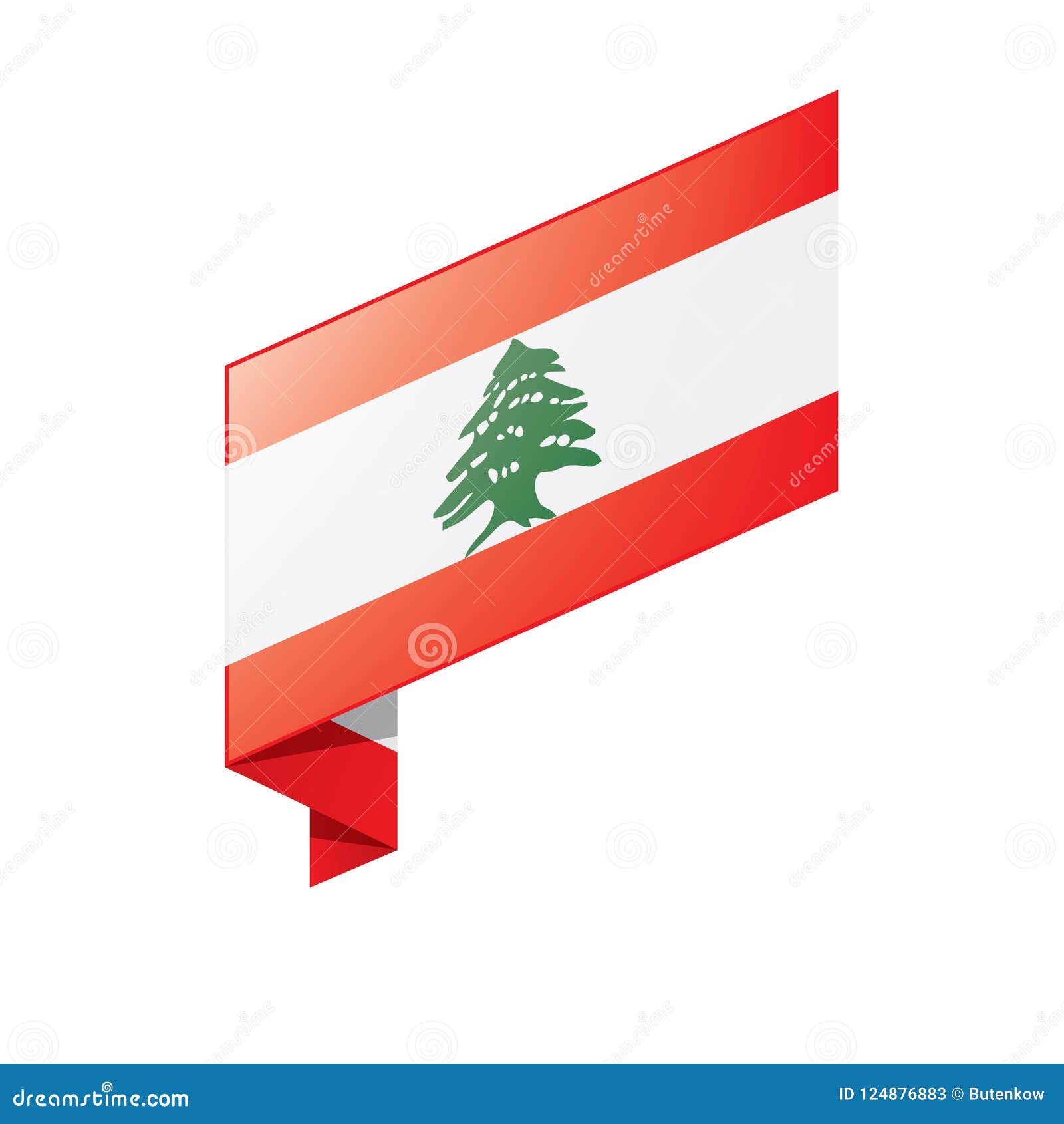 Bandera libanesa, ejemplo stock de ilustración. Ilustración de ...