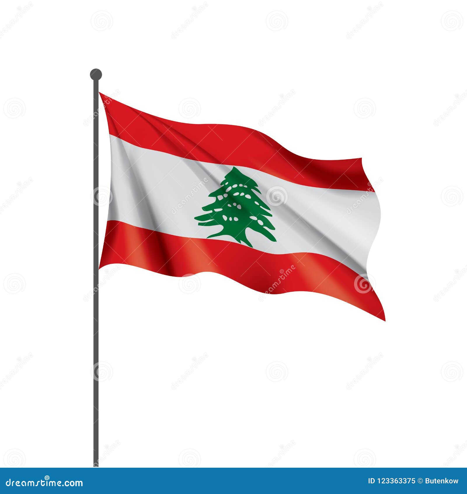 Bandera Libanesa, Ejemplo Del Vector En Un Fondo Blanco Ilustración del ...