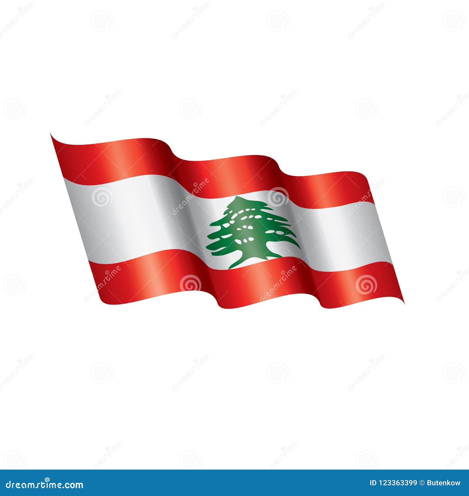 Bandera Libanesa, Ejemplo Del Vector En Un Fondo Blanco Ilustración del ...