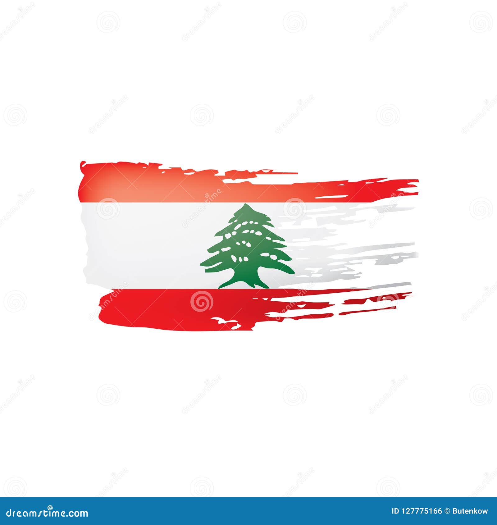 Bandera Libanesa, Ejemplo Del Vector En Un Fondo Blanco Ilustración del ...