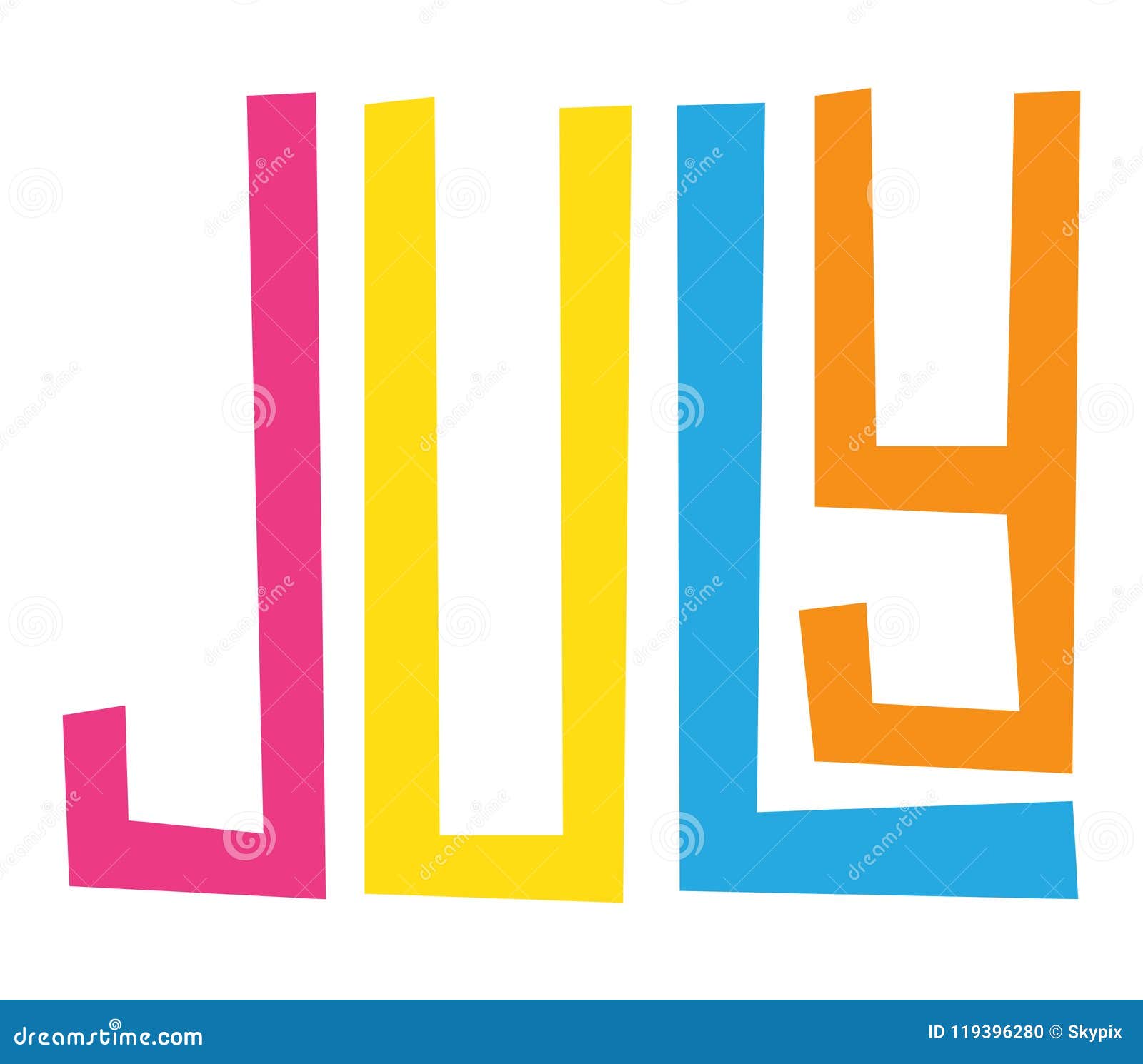 Bandera a Mano De Las Letras De JULIO Ilustración del Vector ...