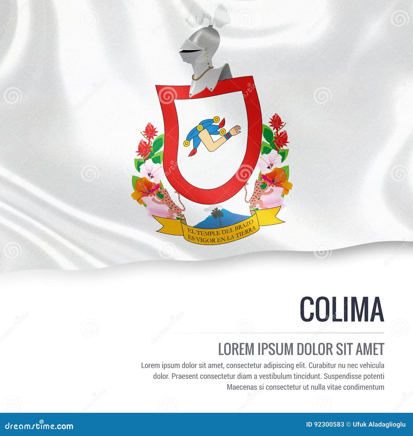 Bandera Mexicana De Colima Del Estado Stock de ilustración ...