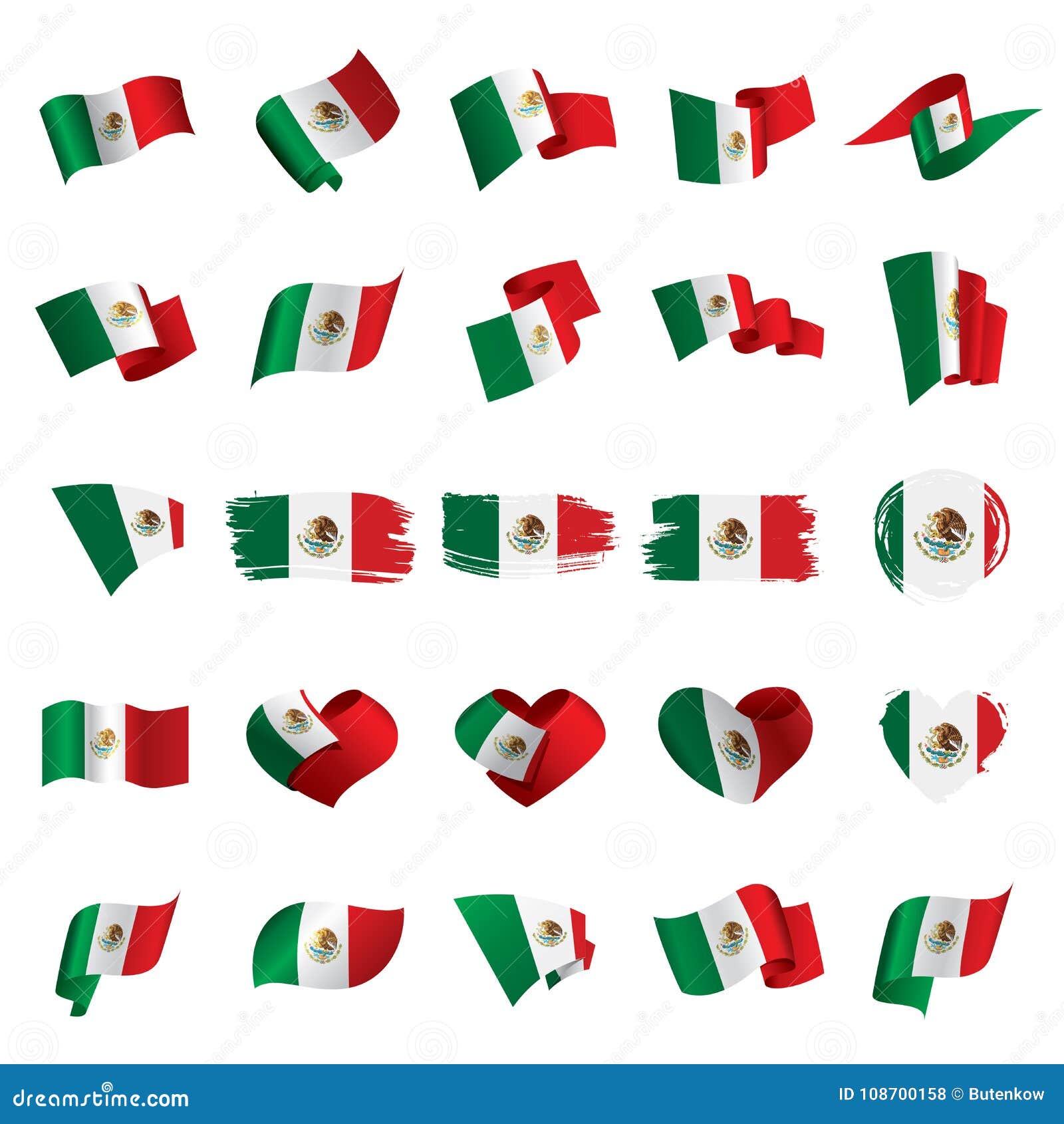 Bandera Mexicana, Ejemplo Del Vector Ilustración del Vector ...