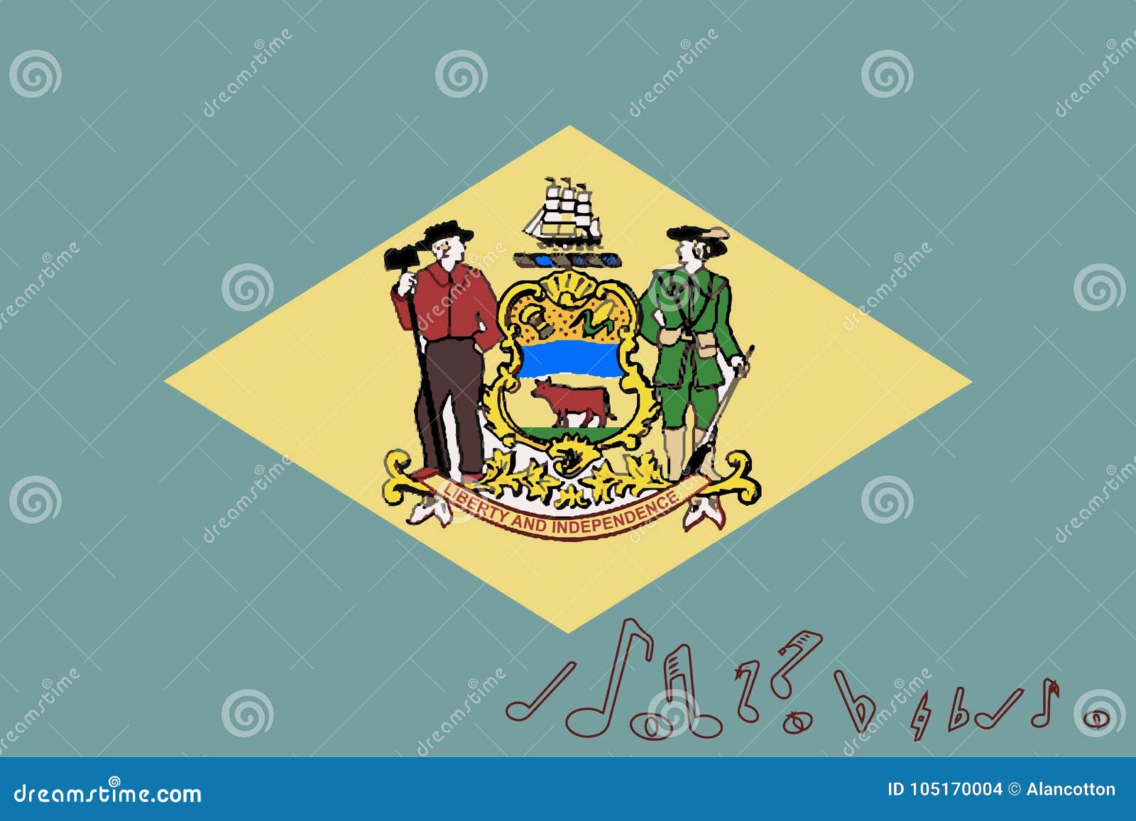 Bandera Musical De Delaware Ilustración del Vector - Ilustración de ...