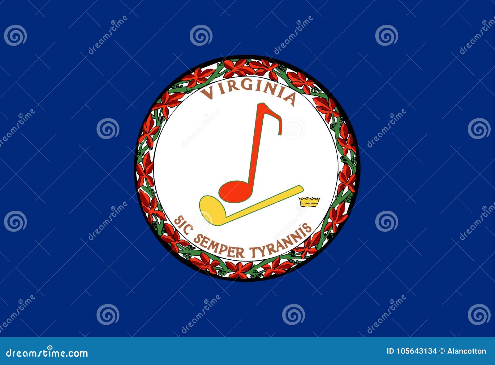 Bandera Musical De Virginia Ilustración del Vector - Ilustración de ...