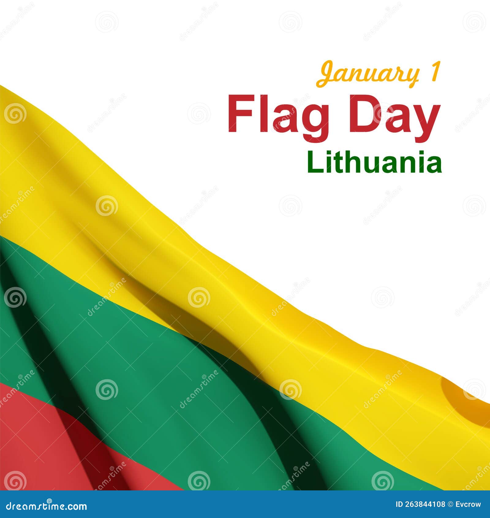 Bandera Nacional De Lituania Ilustración del Vector - Ilustración de ...