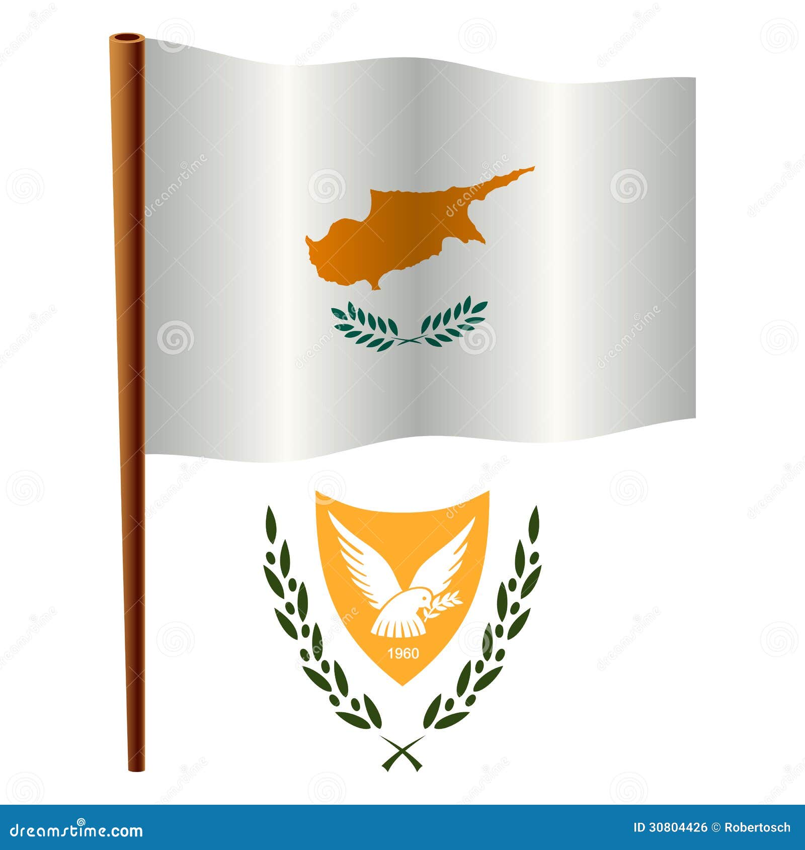 Bandera ondulada de Chipre ilustración del vector. Ilustración de ...