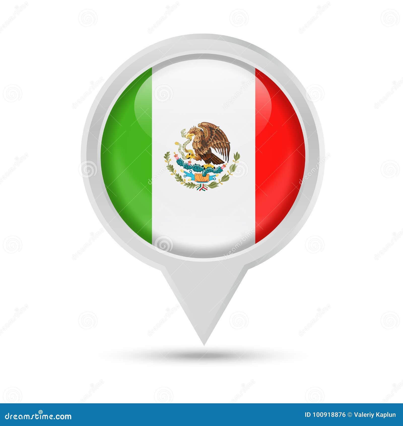 Bandera Pin Vector Icon Redondo De México Stock de ilustración ...