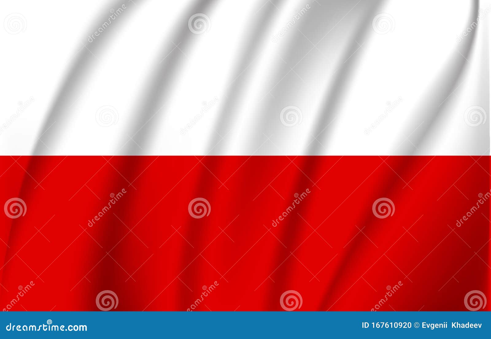 Bandera Polaca Ondeando En El Viento, Vector EPS10 Stock de ilustración ...