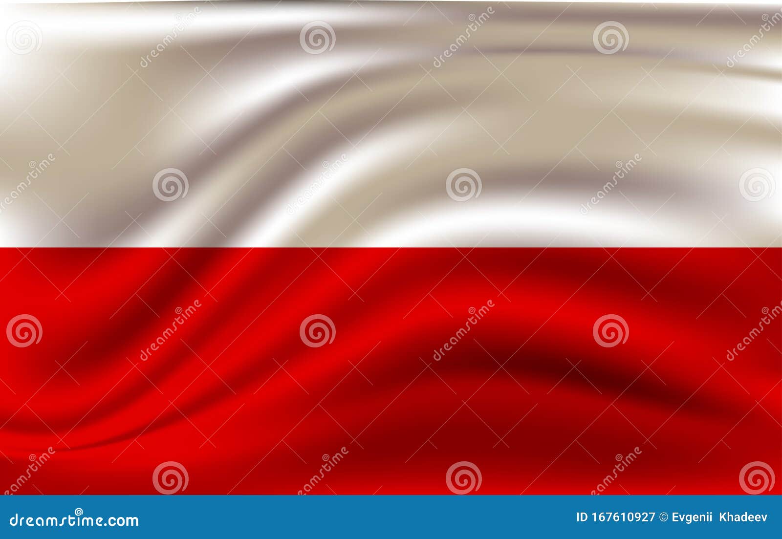 Bandera Polaca Ondeando En El Viento, Vector EPS10 Stock de ilustración ...