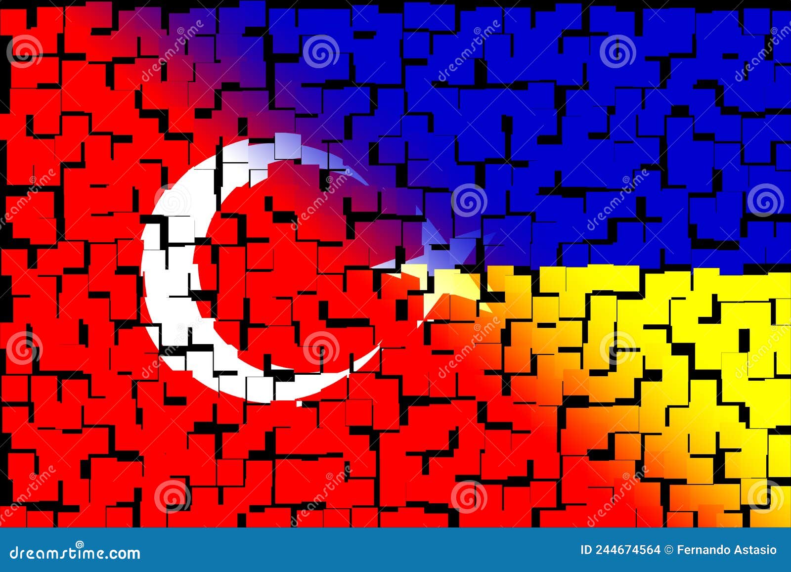 Turkey and Ukraine. Turkey Flag and Ukraine Flag Stock Illustration ...