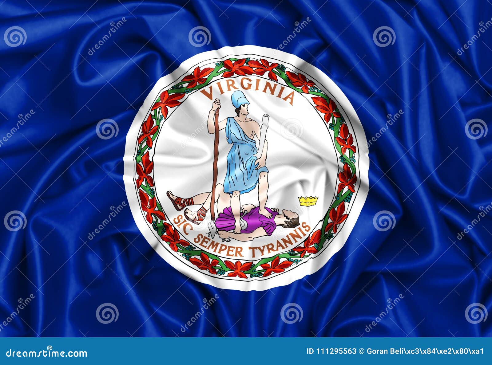 Bandera Que Agita 3d De Virginia Stock de ilustración - Ilustración de ...
