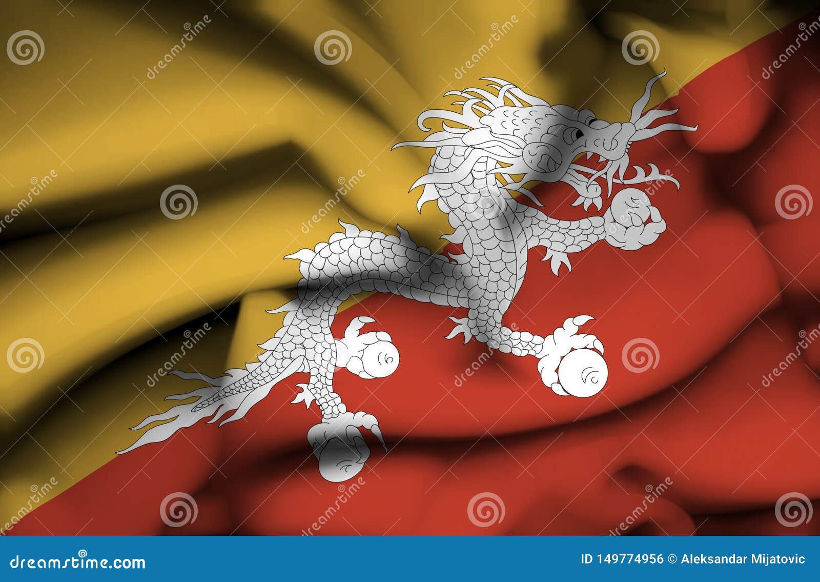 Bandera Que Agita De Bhut?n Stock de ilustración - Ilustración de ...