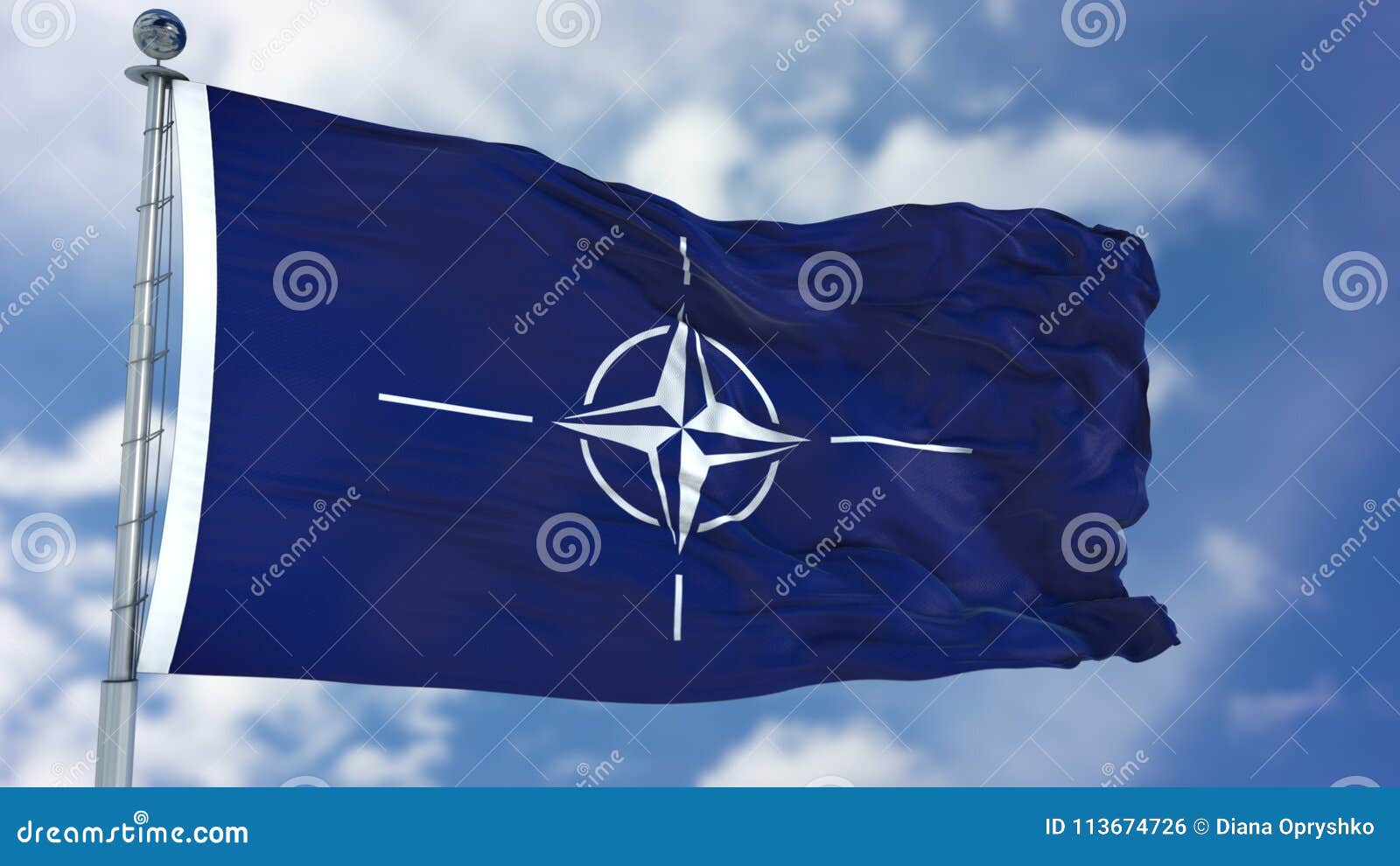 Bandera Que Agita De La OTAN Foto editorial - Ilustración de poste ...