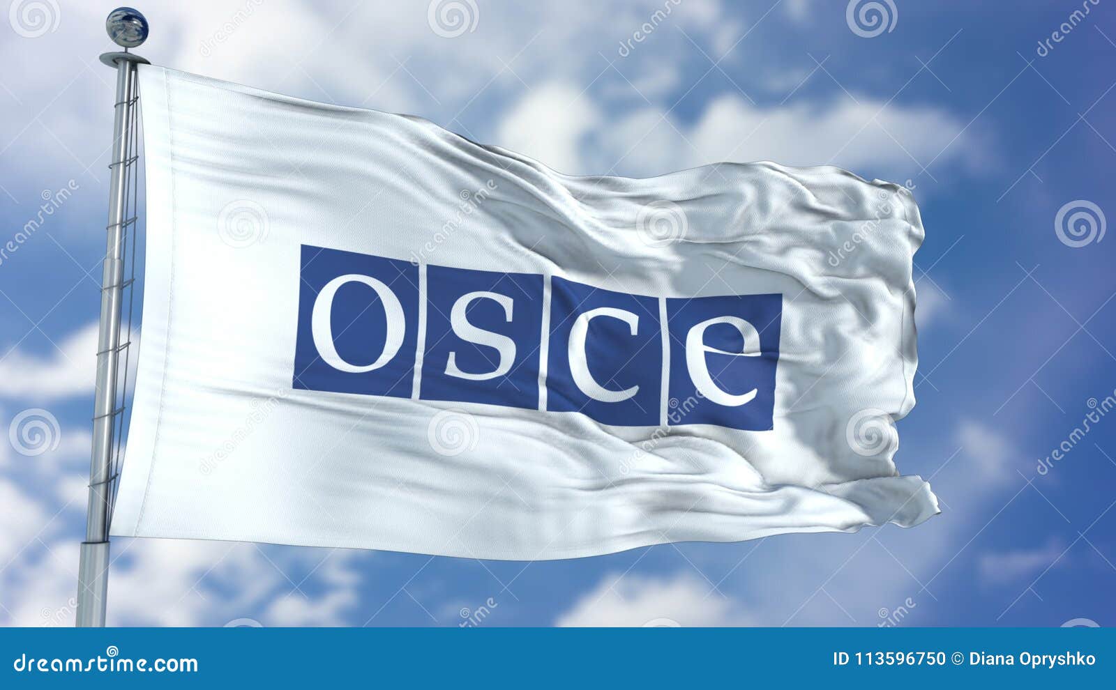 Bandera que agita del OSCE imagen editorial. Ilustración de ...