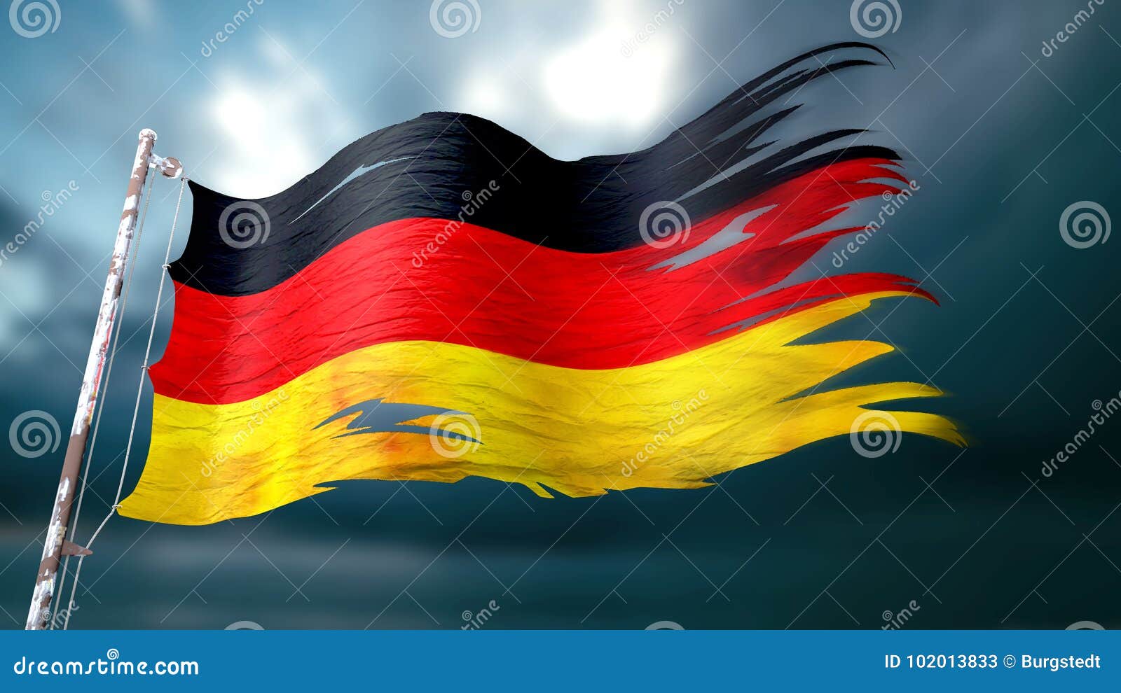 Bandera Rasgada Y Rasgada De Alemania Stock de ilustración ...