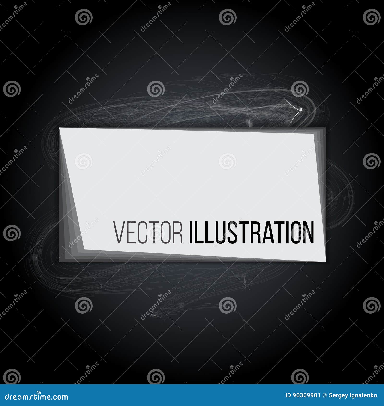 Bandera Rectangular Blanca Con Capas Botón En Vector Oscuro Del Fondo ...