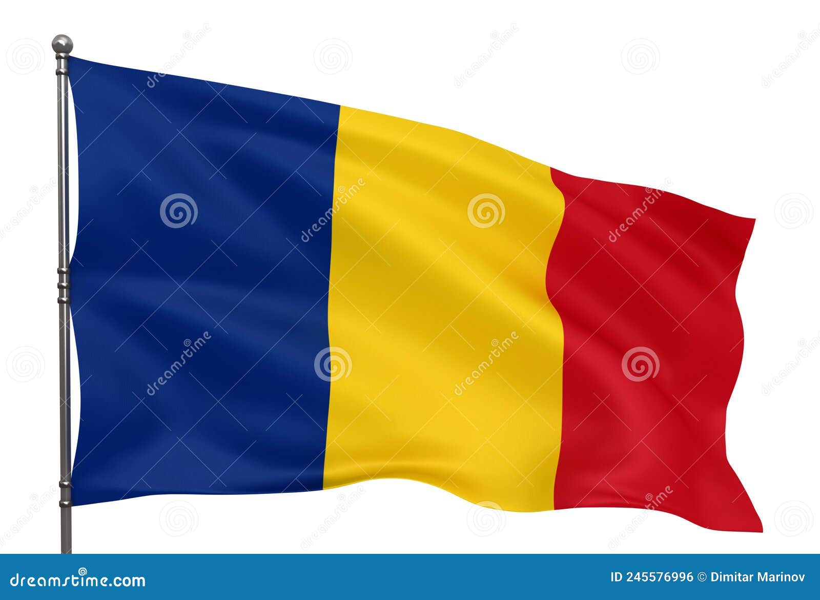 Bandera rumana stock de ilustración. Ilustración de asta - 245576996